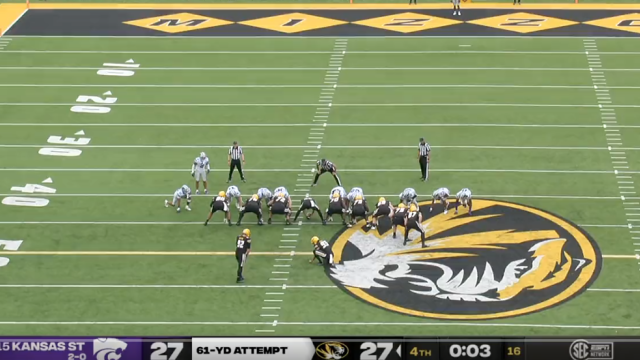 WATCH: Missouri stuns No. 15 Kansas State on walk-off 61-yard field ...
